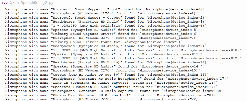 Speech Recognition and back (using AI/Python) – Musings by FlyingSalmon