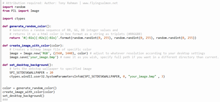 Customizing Windows desktop wallpaper automatically, on schedule (Python) – Musings by FlyingSalmon