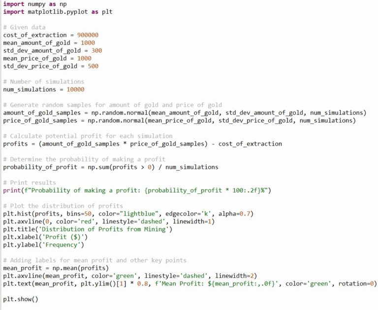 Gold Mining Decision with Monte Carlo – Musings by FlyingSalmon
